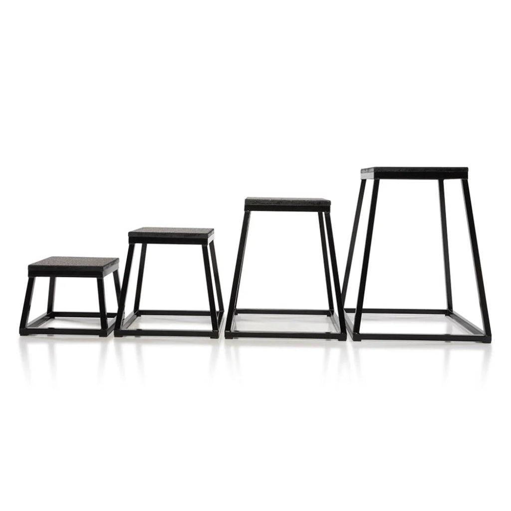 Power-Plyo Boxes | Black Steel Plyometric Training Set